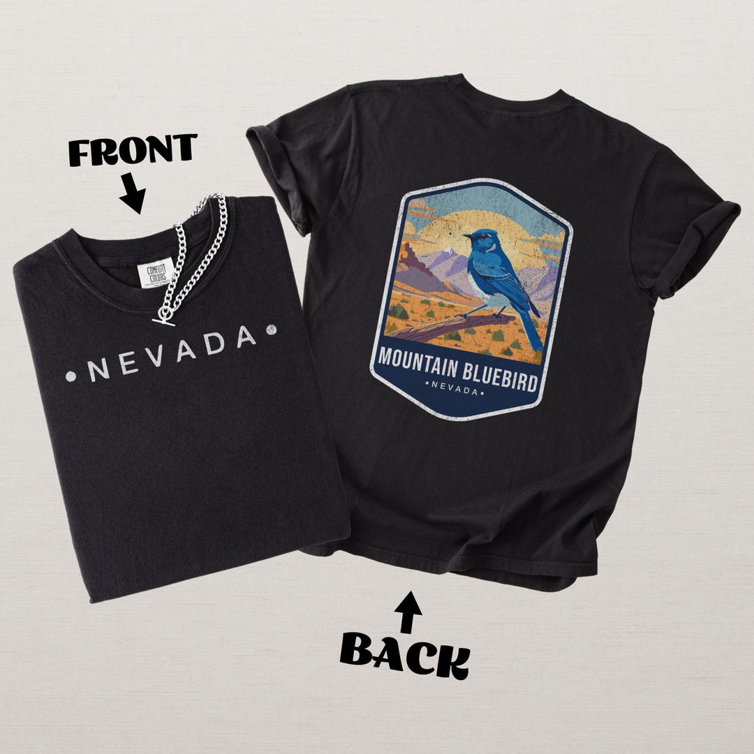 Mountain Bluebird Nevada State Bird Souvenir Tee, Comfort Colors Shirt ...