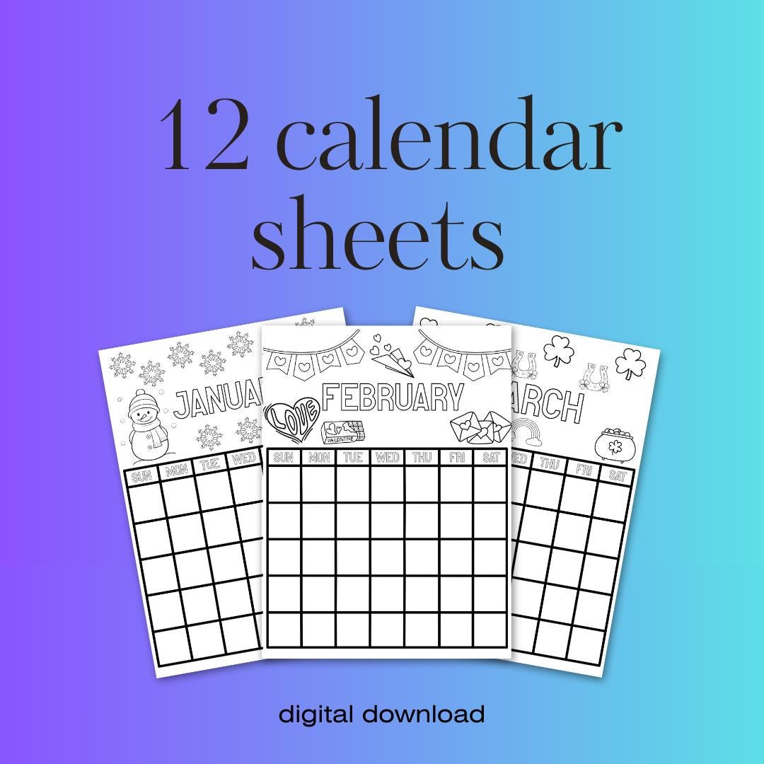 Printable Blank Student Calendar | Kids Learning Calendar | Teacher ...