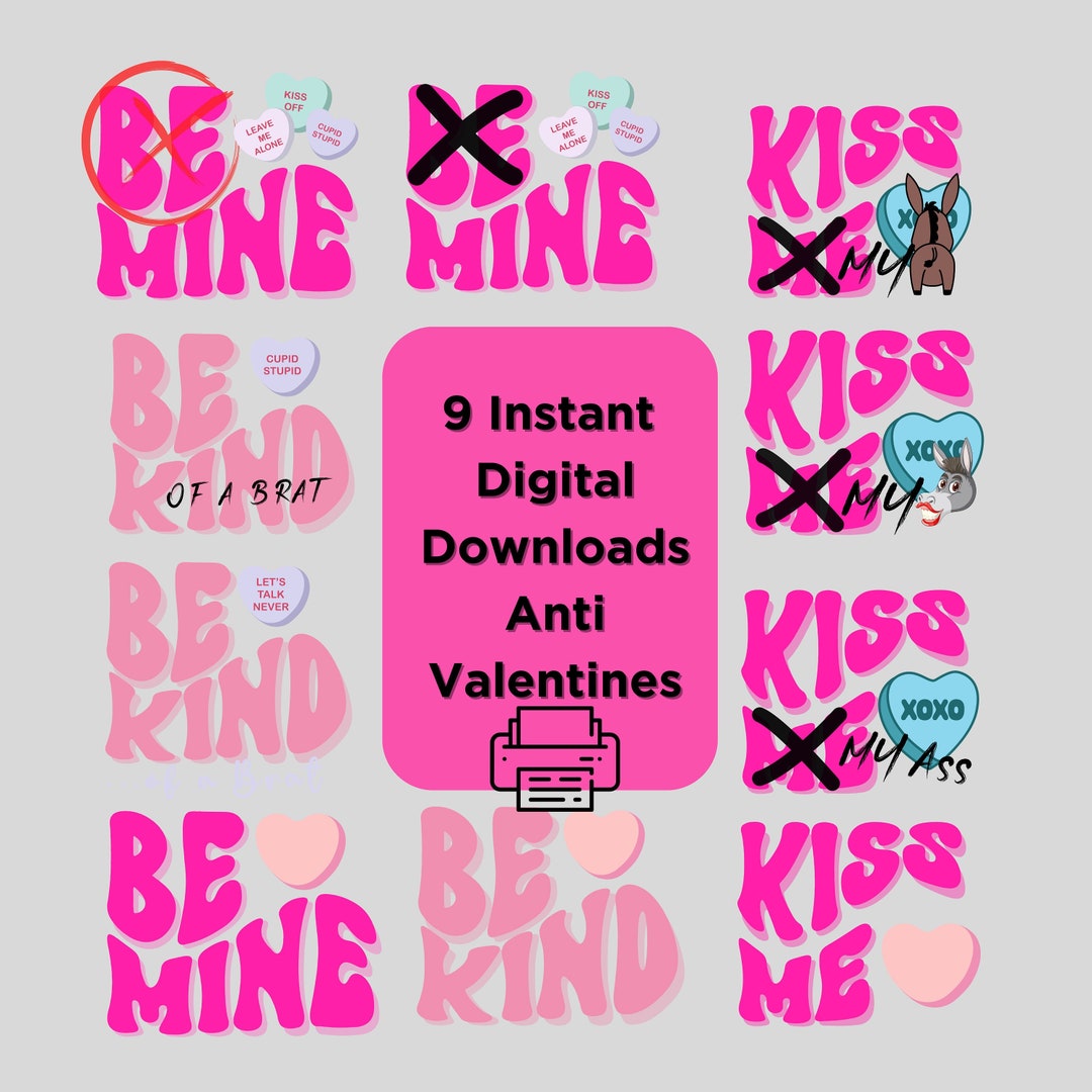 Valentine's Day Digital Download, Funny Valentines Gift, Anti Love ...