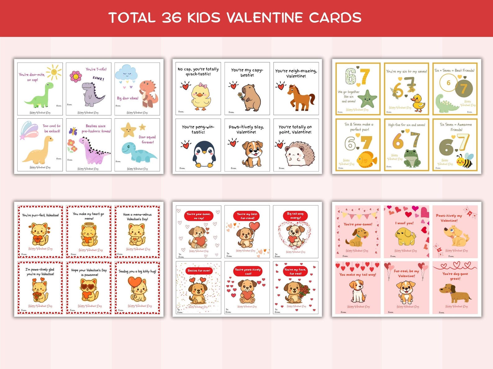 Cute Animal Valentines Day Cards - Classroom, Printable School ...