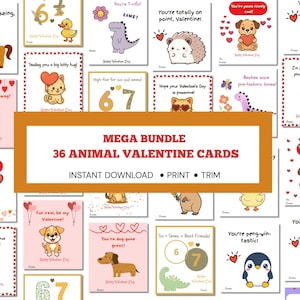 Cute Animal Valentines Day Cards - Classroom, Printable School ...