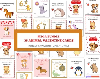 Printable Valentines Day Cards for Kids, Animal Pun Valentines ...