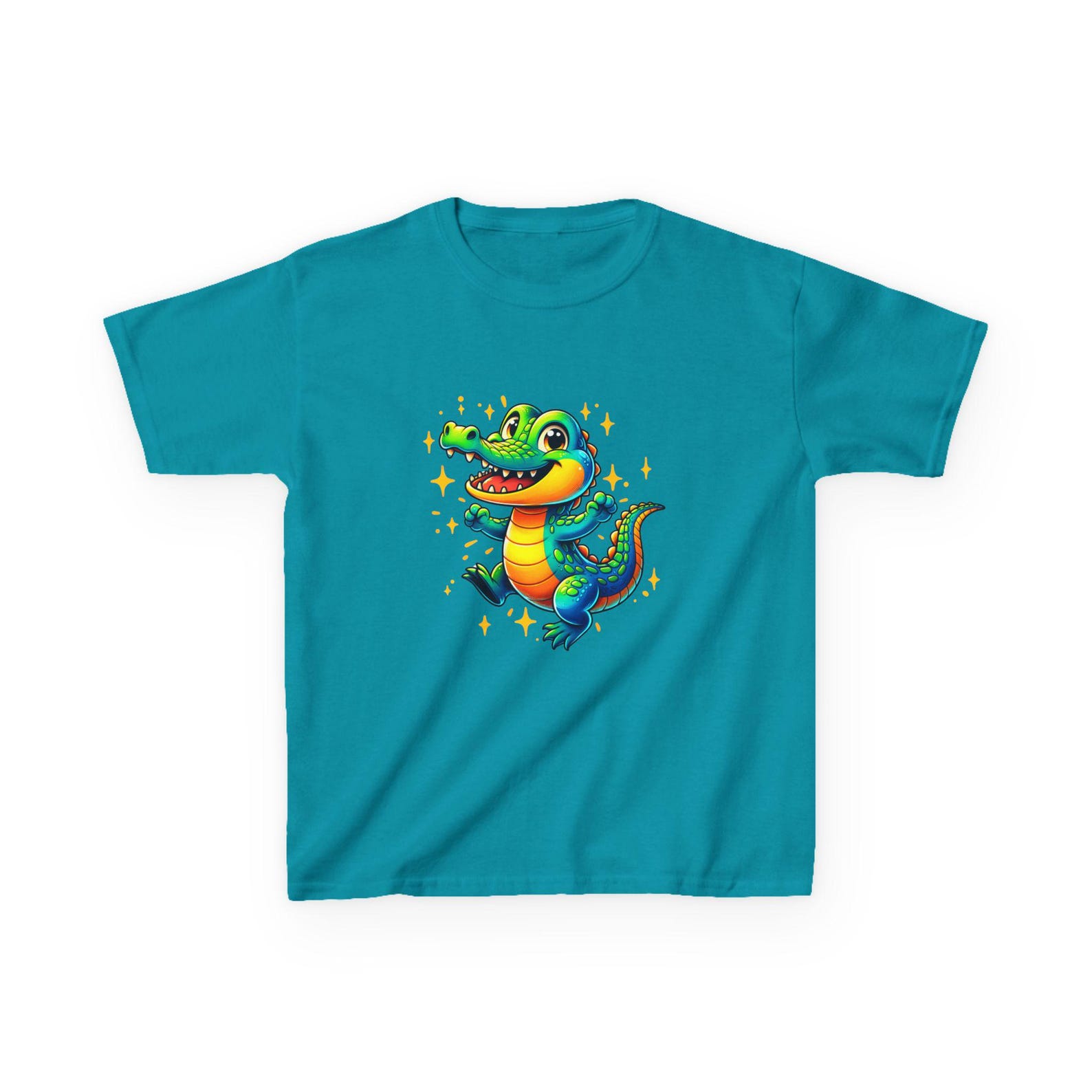 Gator Glow: Happy Colorful Alligator Kids T-shirt - Vibrant Crocodile ...