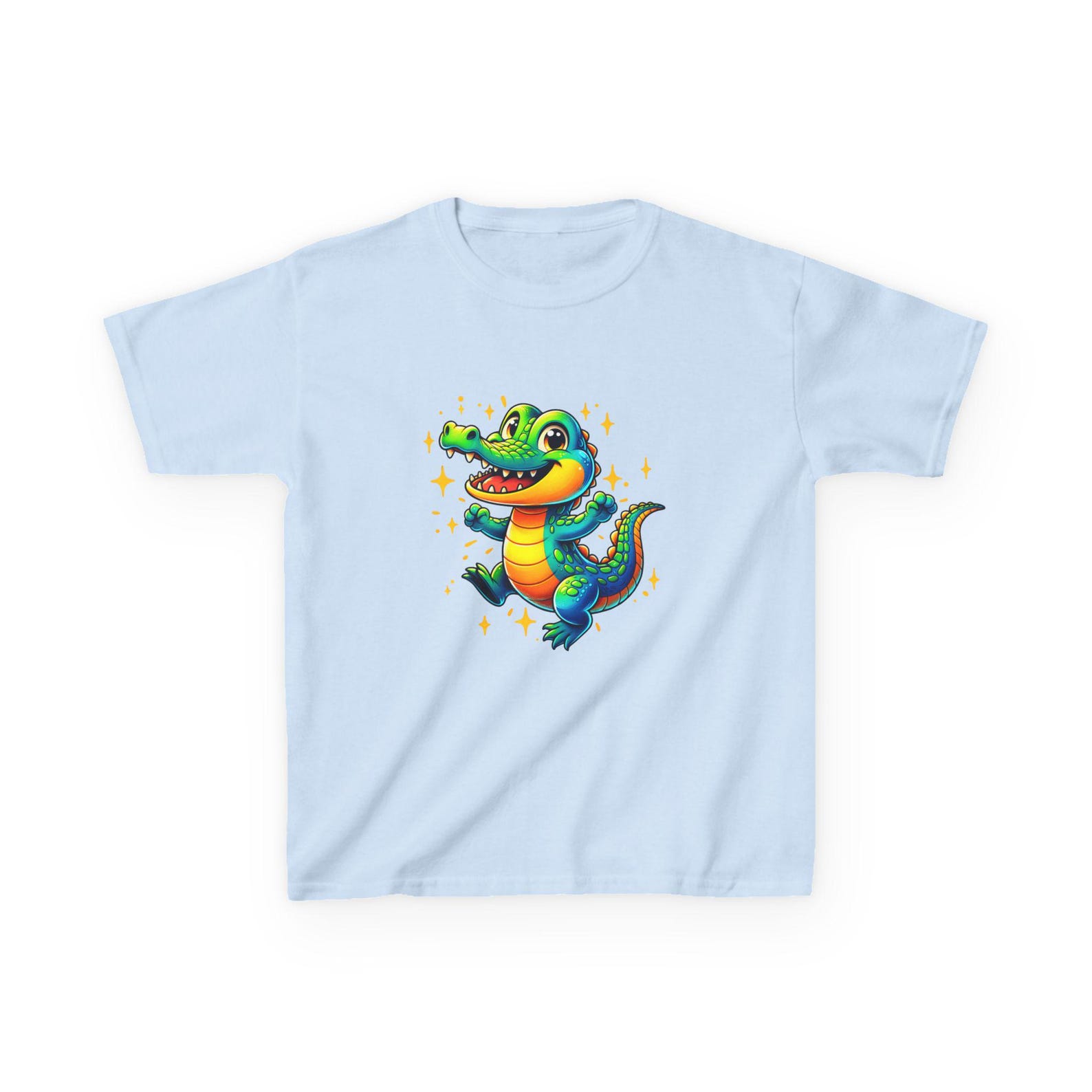 Gator Glow: Happy Colorful Alligator Kids T-shirt - Vibrant Crocodile ...