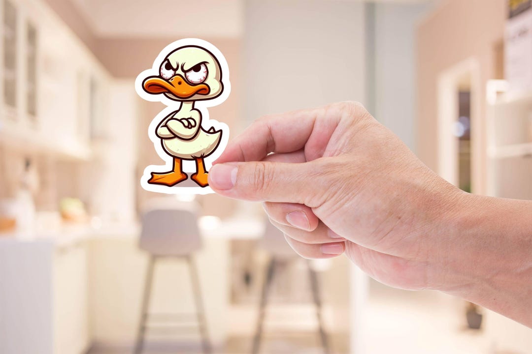 Angry Duck Stickers - Fun Laptop Decor, Quirky Gifts for Kids, Cool ...