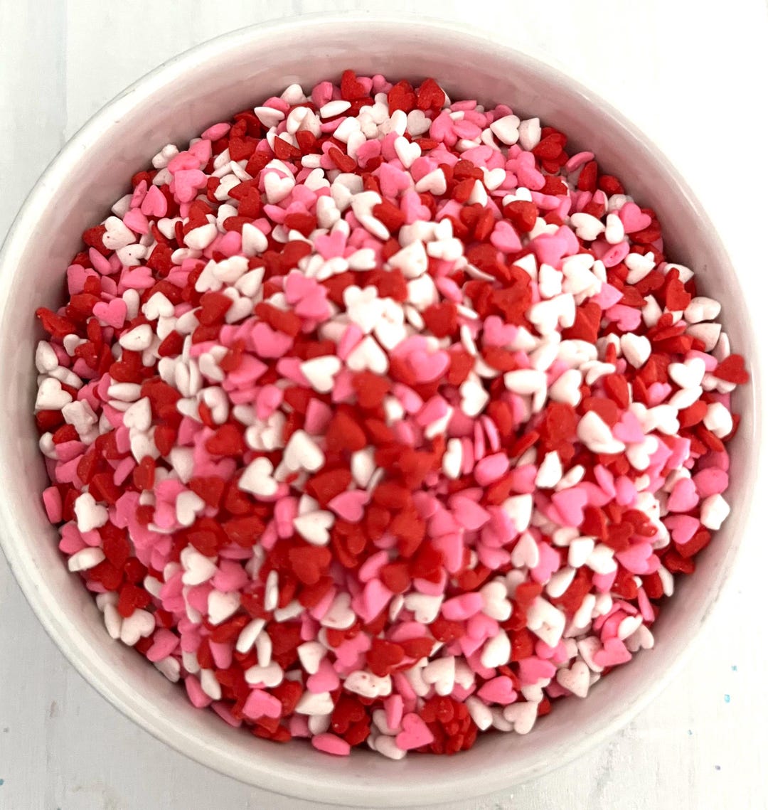 Sweetheart Heart Edible Confetti Quins Sprinkles! Pink White and Red ...