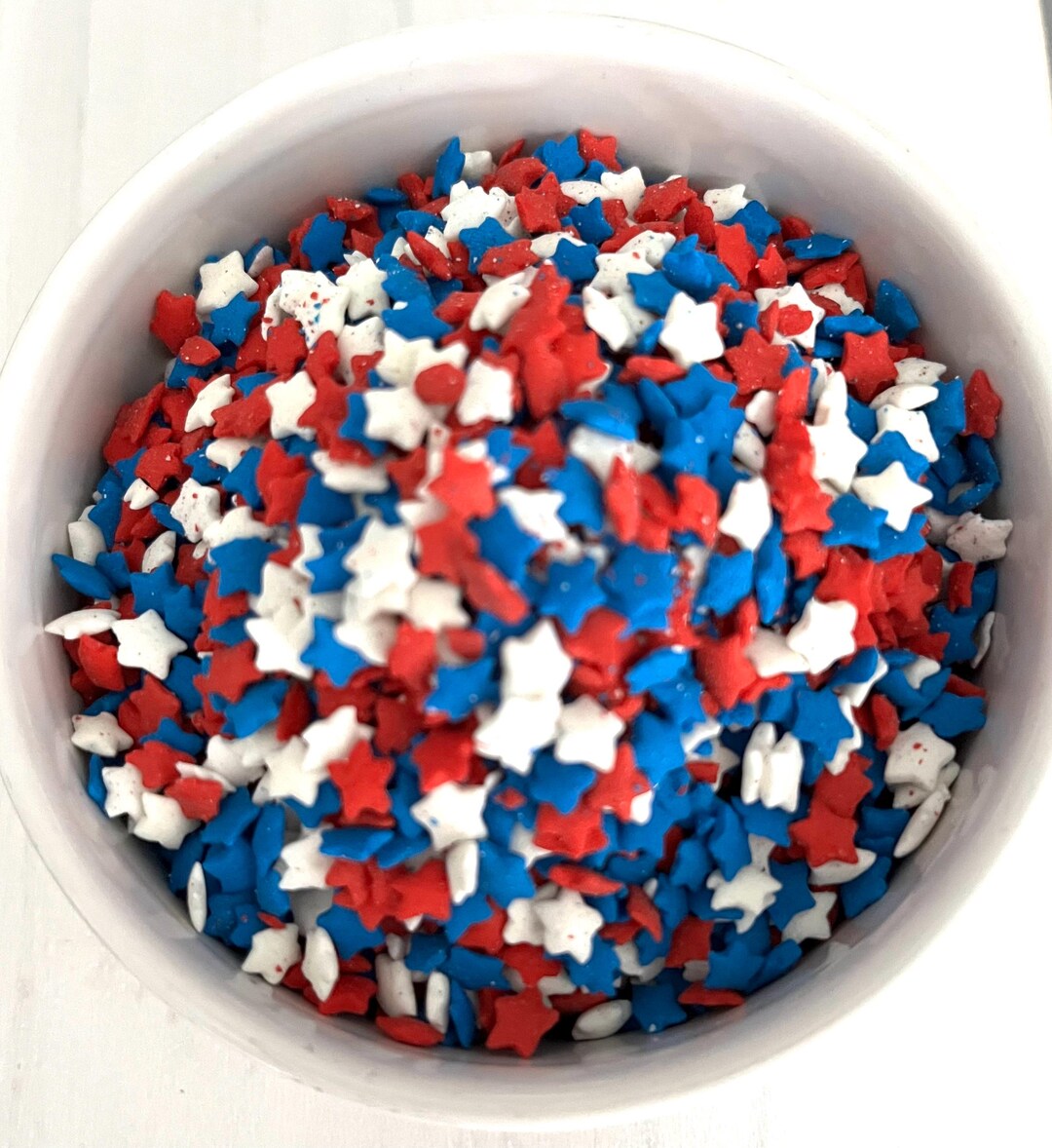 Star Spangled Banner Quins Red White and Blue Edible Sprinkles Quins ...