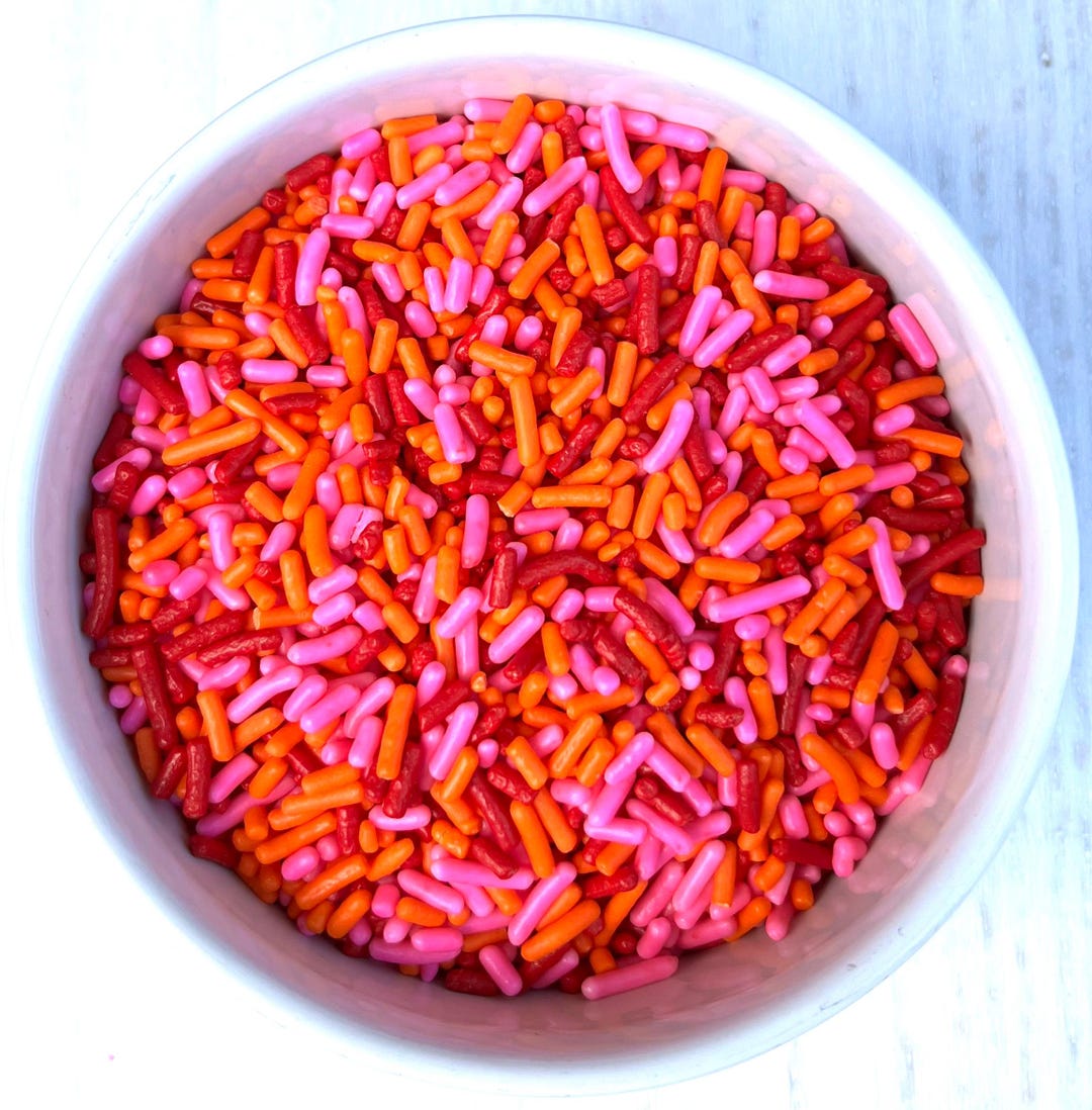 Watermelon Sassy Sprinkle Jimmies Mix! Red, Orange and Bright Pink ...