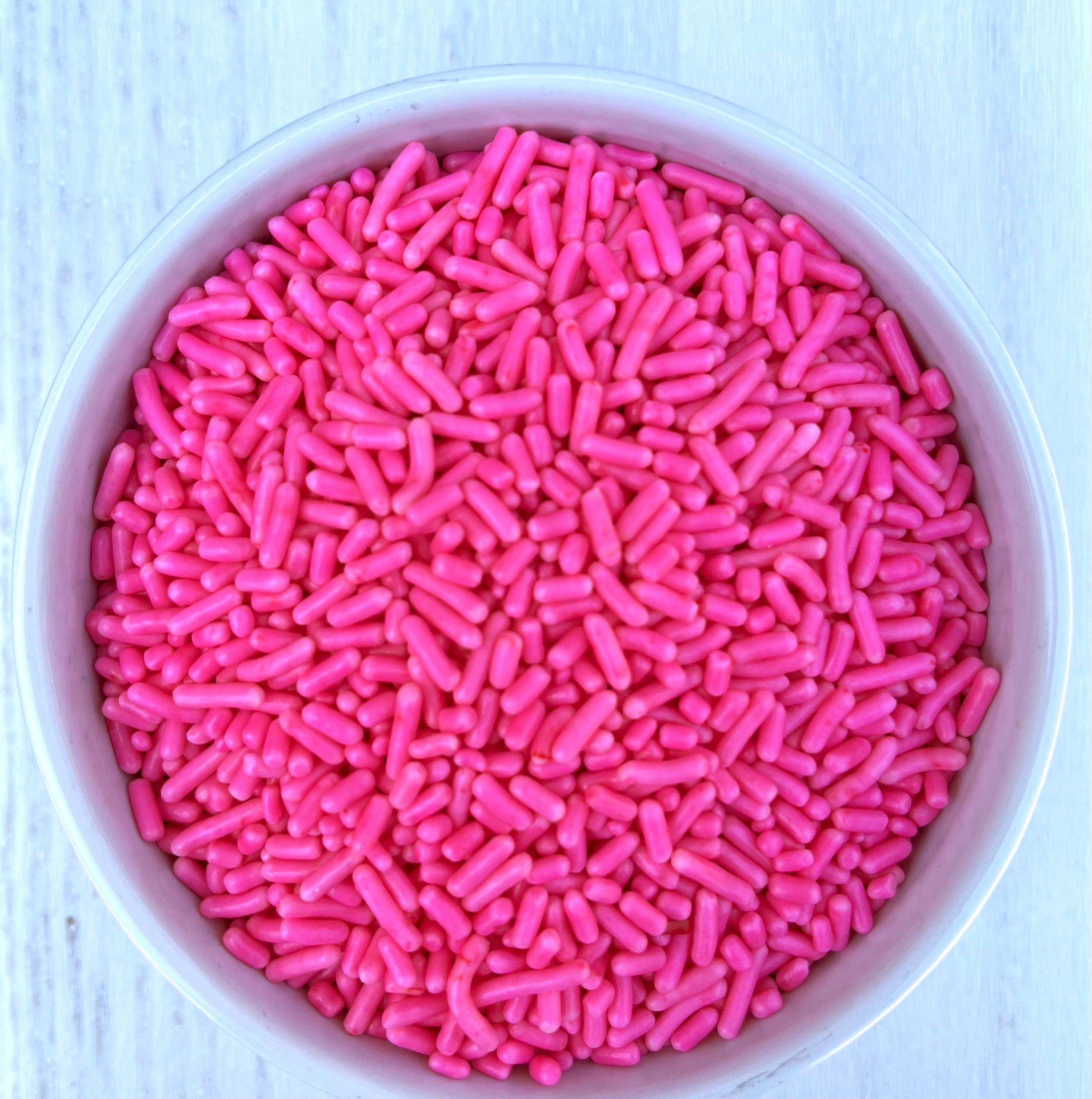 Bright Princess Pink Edible Sprinkles Jimmies Party Cupcake Cake ...
