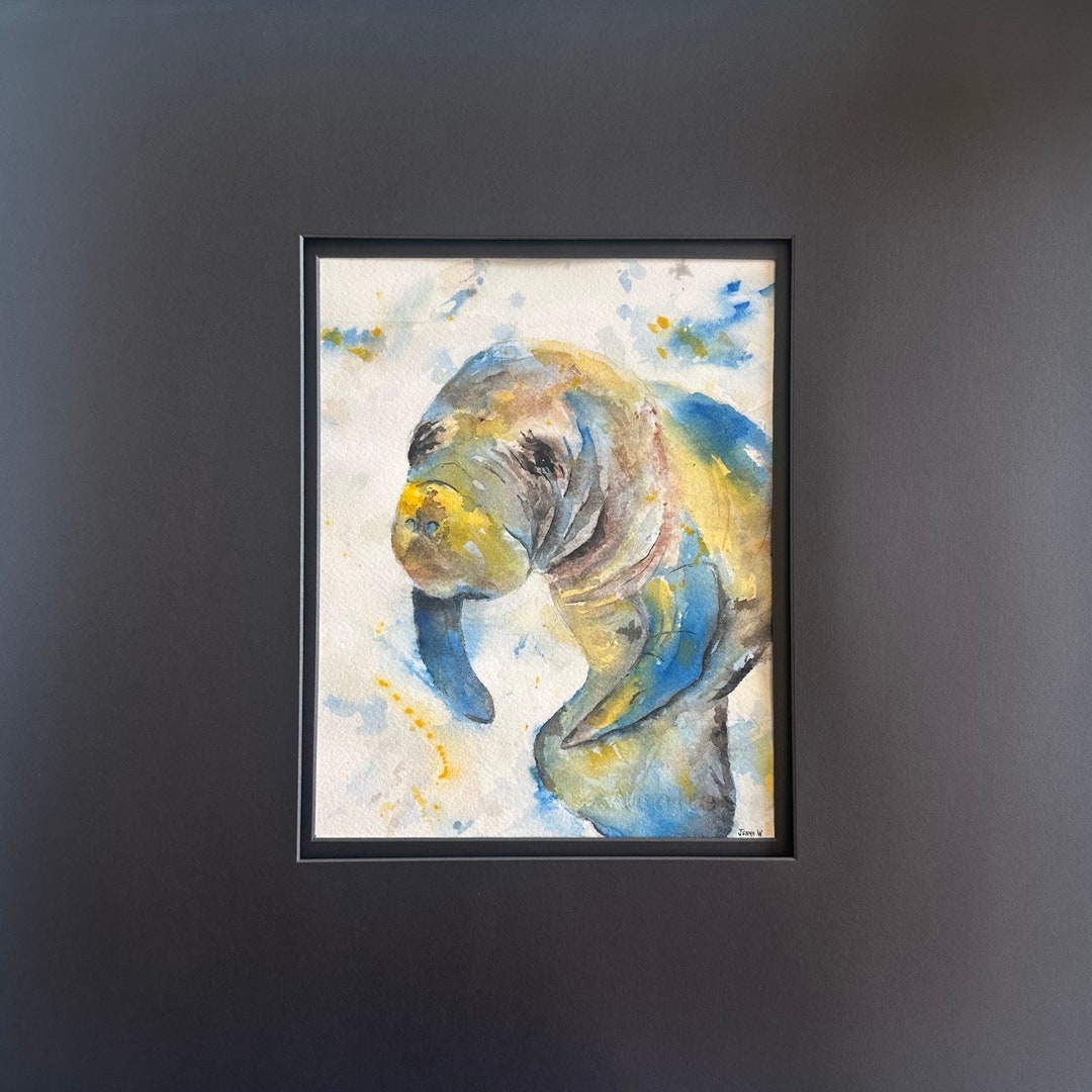 Manatee Magic - Original Manatee Watercolor Painting by Jenna Werner - Etsy