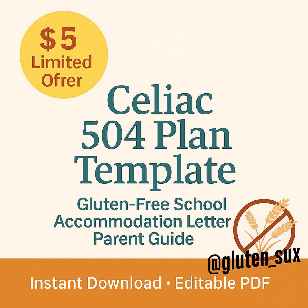 Gluten-free 504 Plan Template for Celiac Disease & Food Allergies ...
