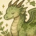Mossy Green Dragon Print | Whimsical Wall Art | Cottagecore Room Decor ...