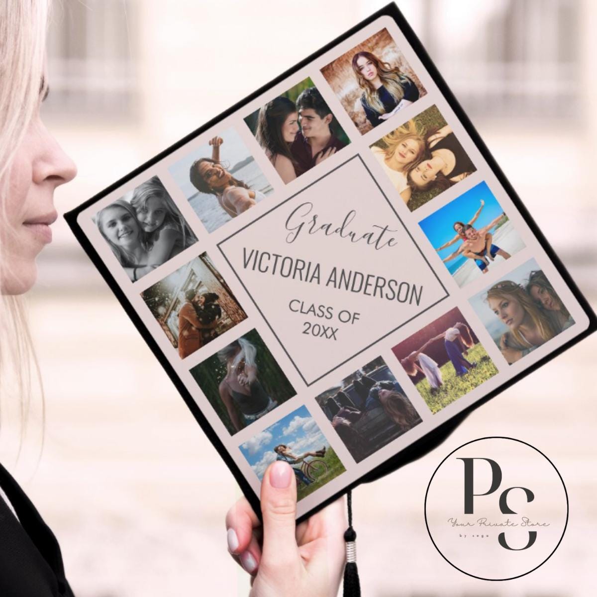 Custom Graduation Cap Topper – Personalized Photo Collage | Decorated ...