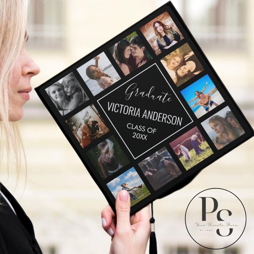 Custom Photo Collage Graduation Cap Topper: Personalized Grad Gift - Etsy