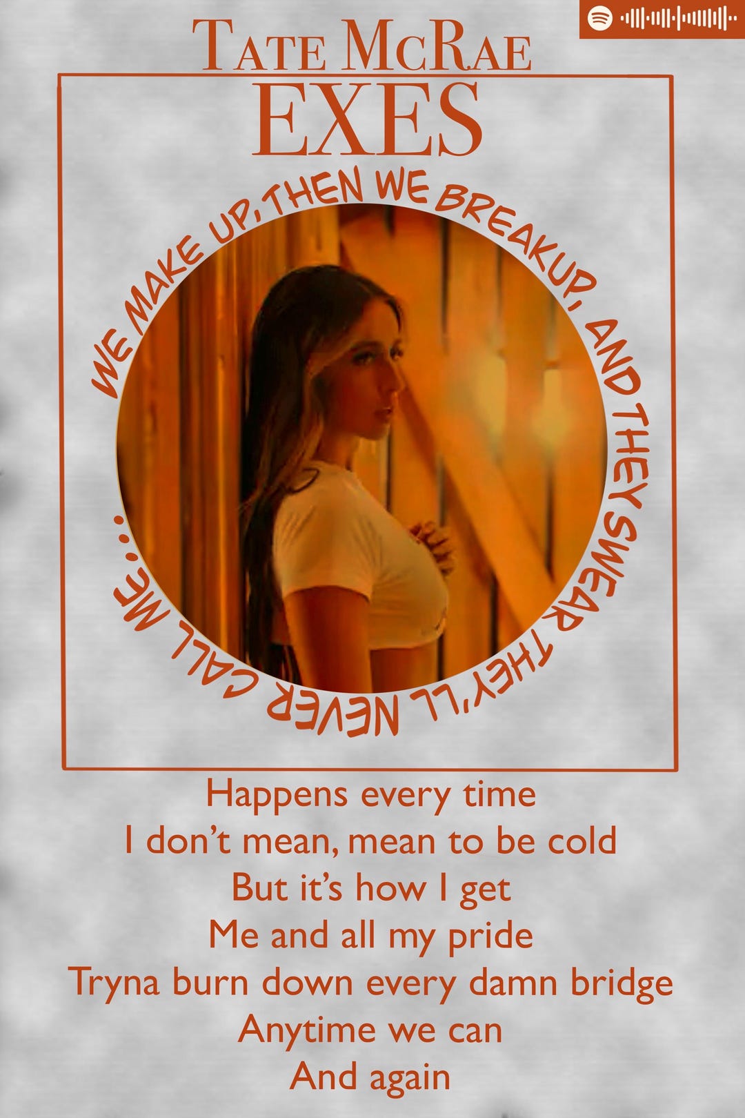 Exes Tate Mcrae Think Later Poster - Etsy