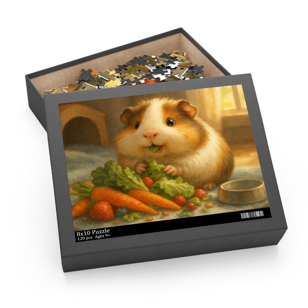 Jigsaw Puzzle, Guinea Pig Painting, Animal Lover Gift, Brain Teaser ...