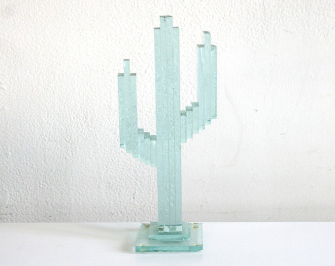 Stacked Glass Cactus Sculpture - Etsy