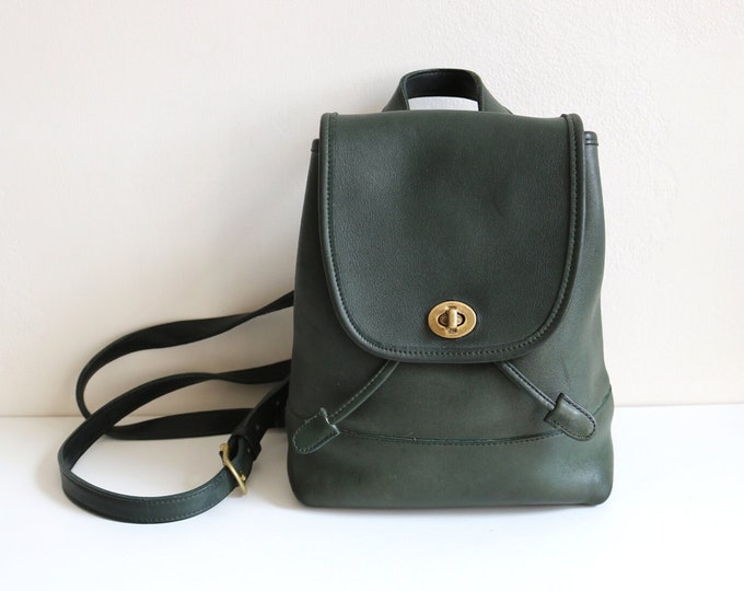 Coach Small Daypack Backpack | Green Leather - Etsy