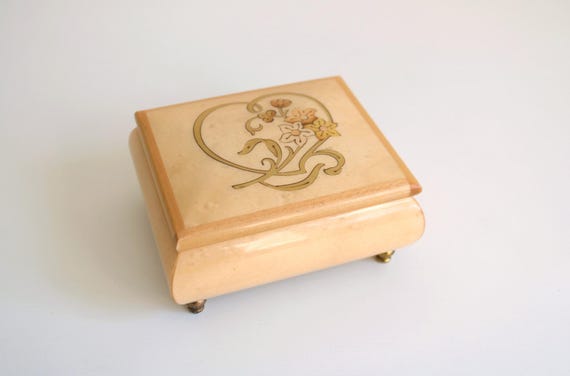 Italian Sorrento Natural Wood Music Box - Gem