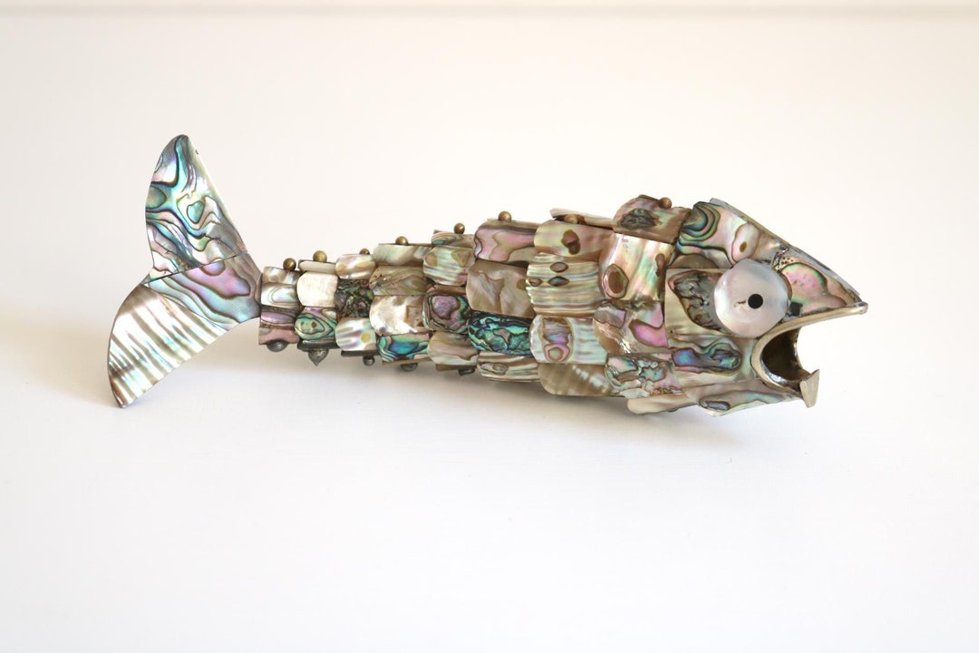 Abalone Silver Articulated Fish Bottle Opener - Etsy