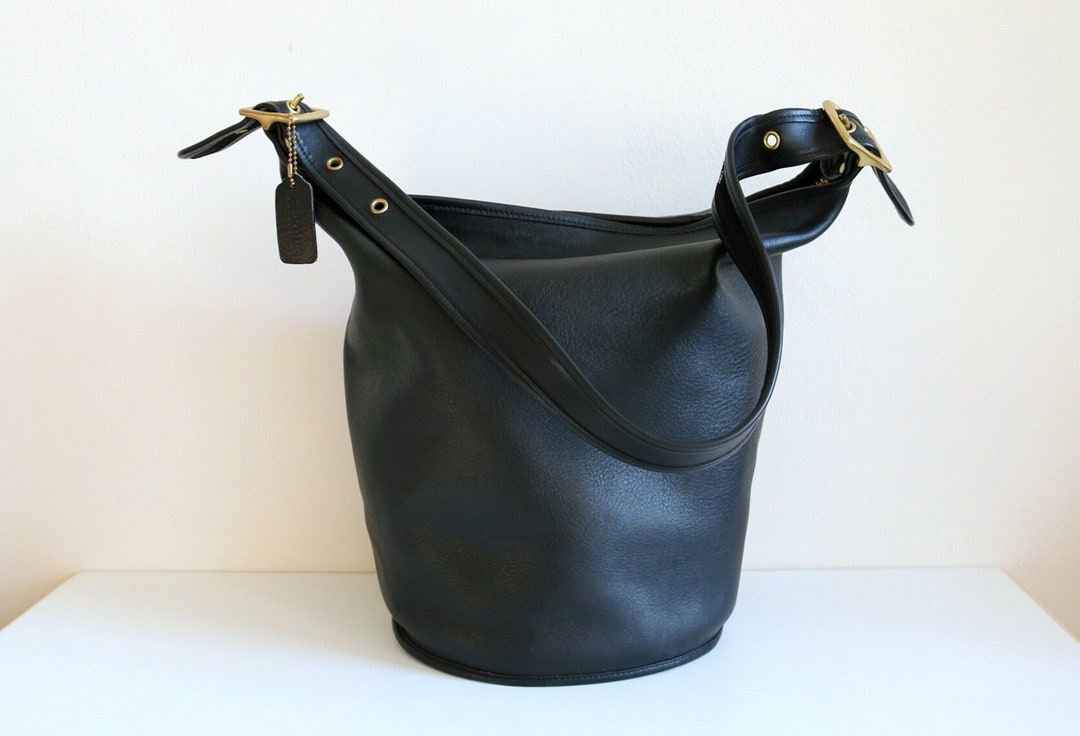 Coach Helen Legacy XL Bucket Duffle Black Leather - Etsy