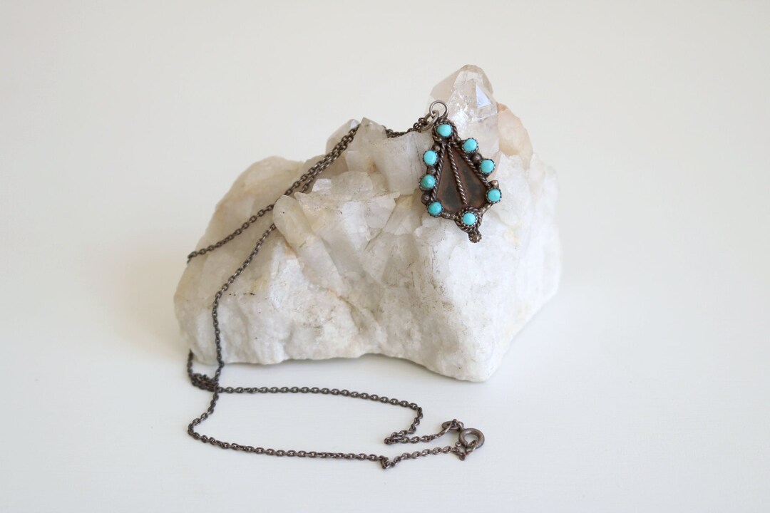 Native American Turquoise Snake Eye Sterling Necklace - Etsy