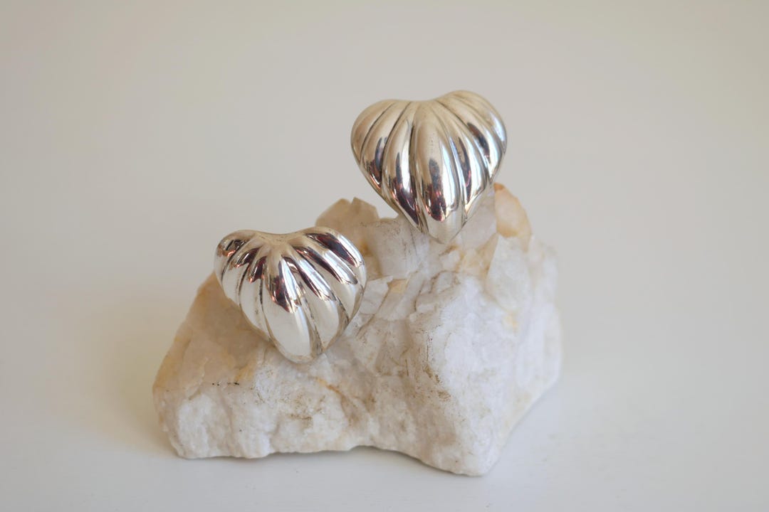 Puffy Heart Earrings | Sterling Silver - Etsy