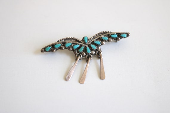 Native American Turquoise Petit Butterfly Brooch - Gem
