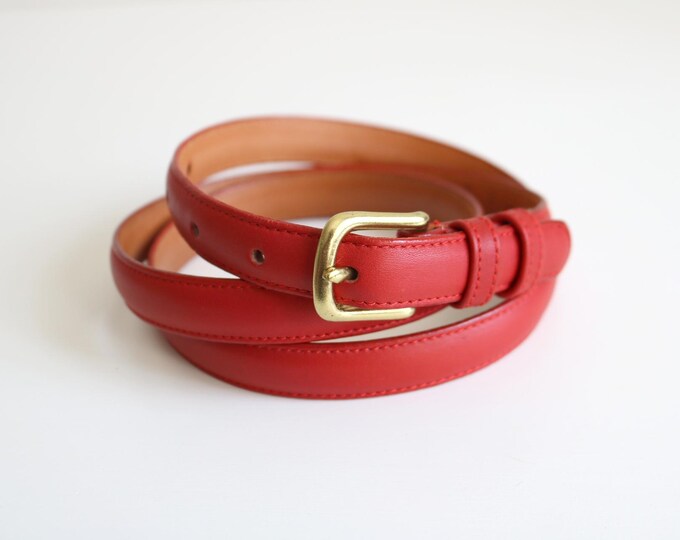 Coach Red Leather Belt | Size 40 - Etsy