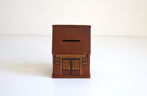 Japanese Wooden House Coin Bank - Gem