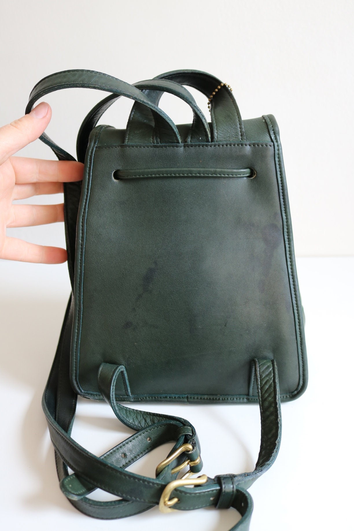 Coach Small Daypack Backpack | Green Leather - Etsy Coach Small Daypack Backpack | Green Leather - Etsy