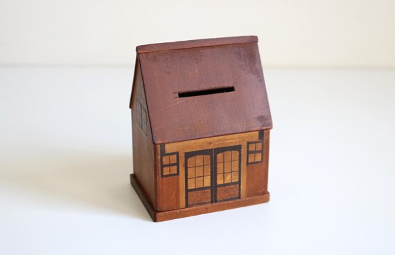 Japanese Wooden House Coin Bank - Gem