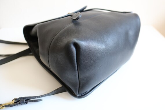 Coach Drawstring Backpack | Black Leather - Gem