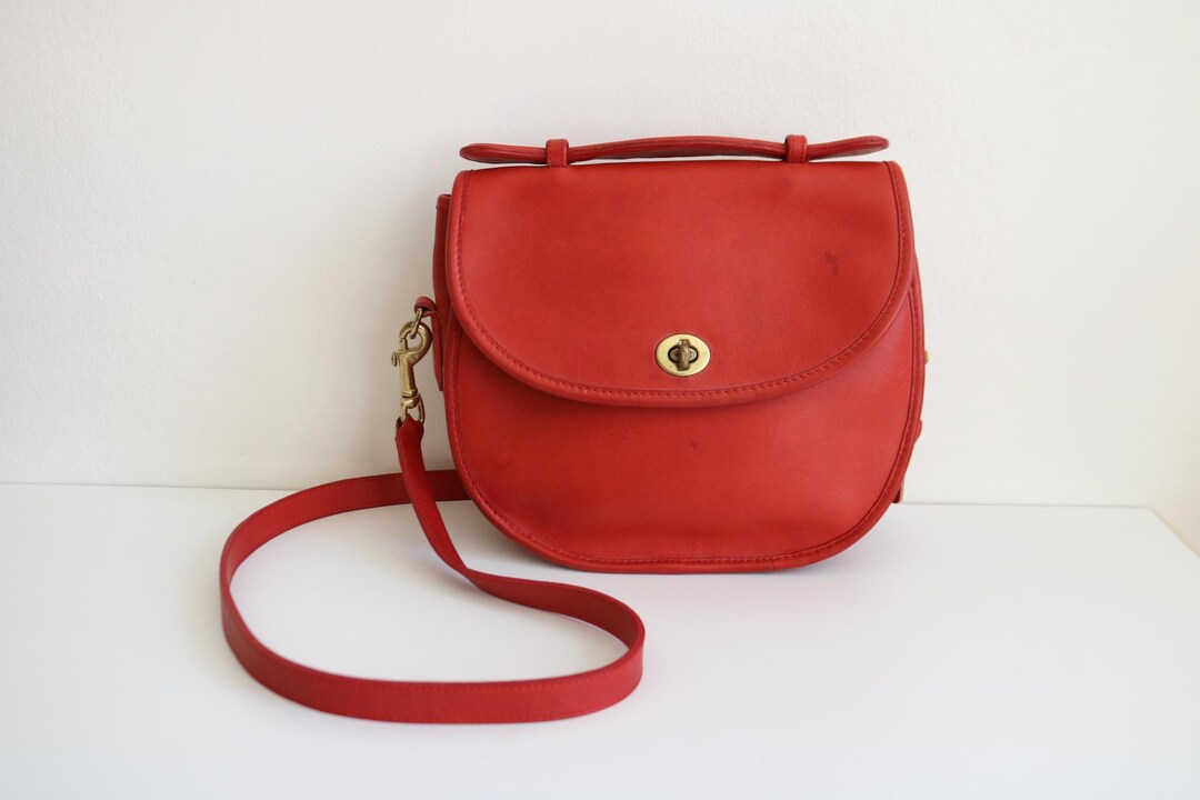 Coach Small Plaza Bag | Red Vermillion Leather - Etsy