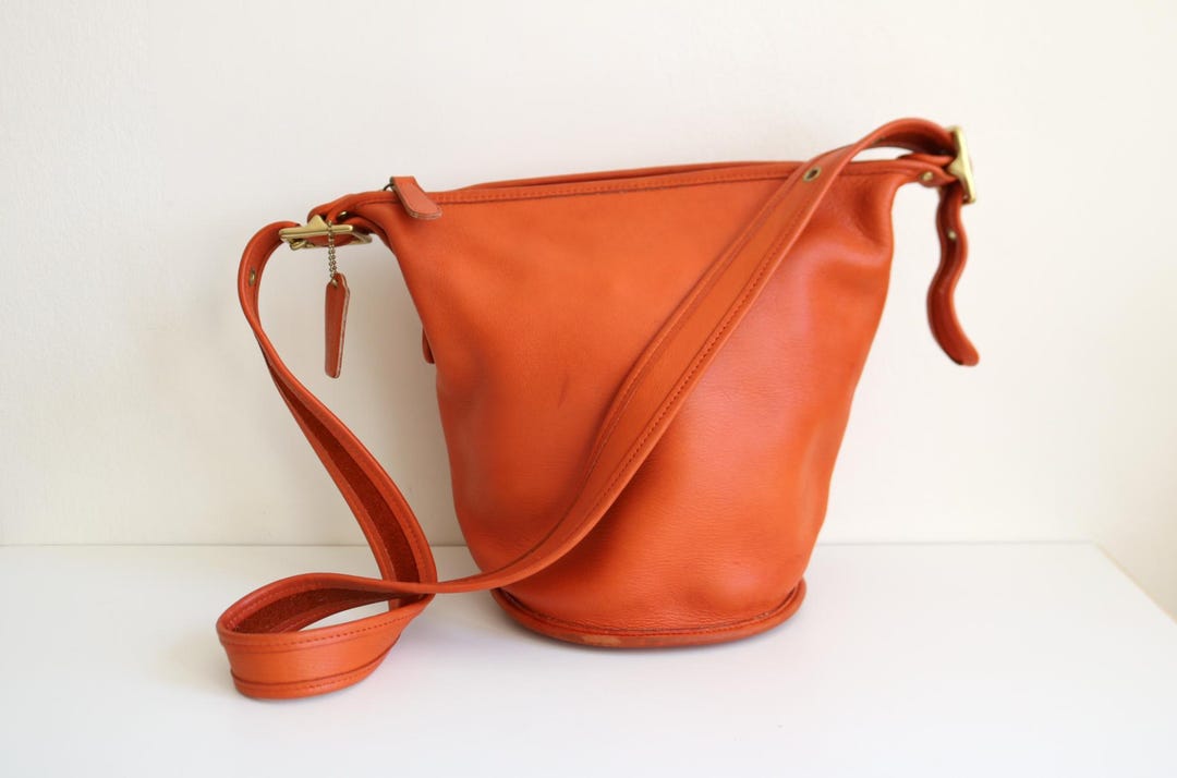 Coach Helen Legacy Medium Bucket Bag | Tangerine Leather - Etsy