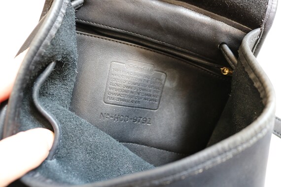 Coach Drawstring Backpack | Black Leather - Gem