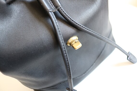 Coach Drawstring Backpack | Black Leather - Gem