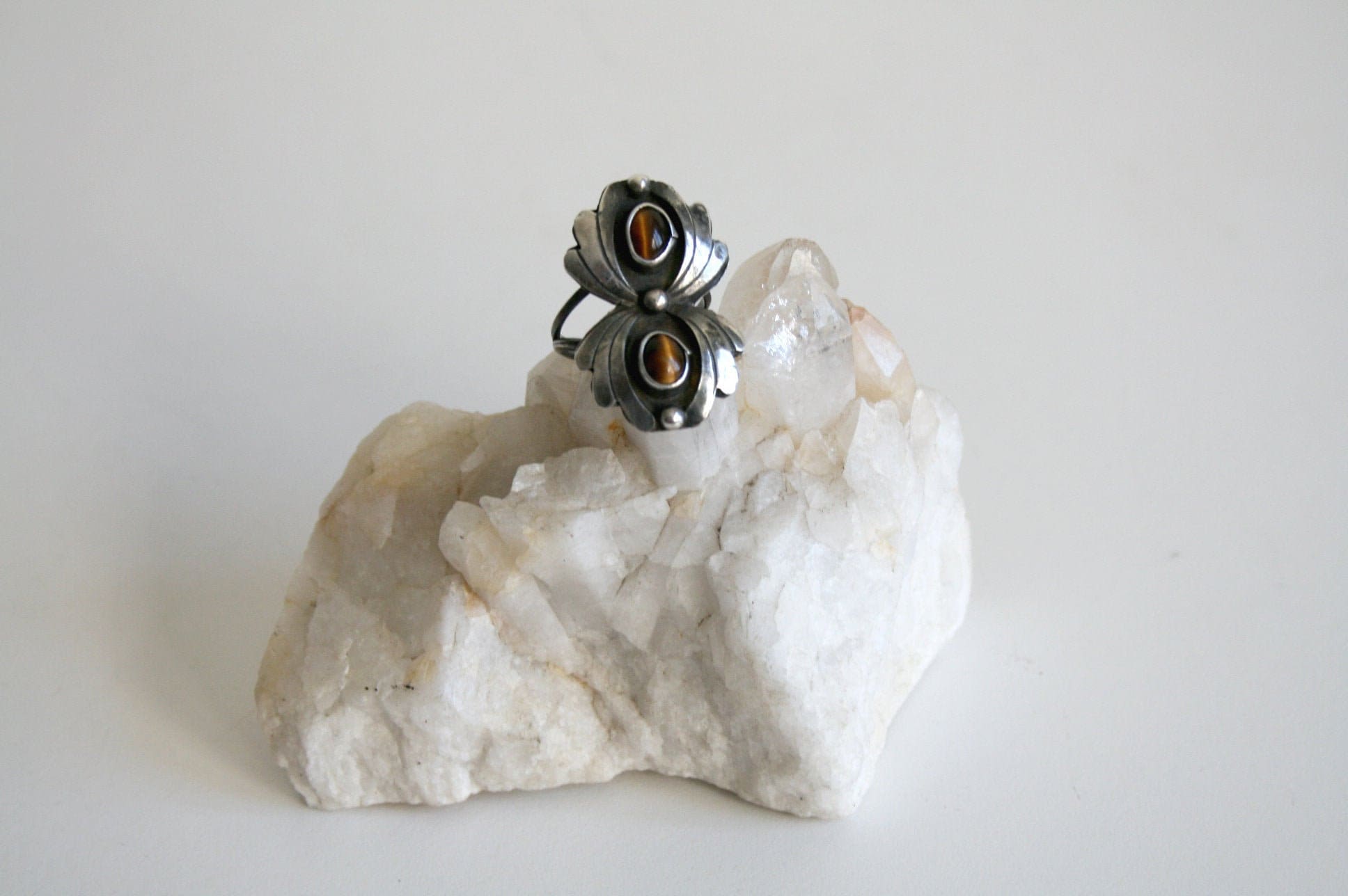 Squash Blossom Tiger Eye Sterling Ring 5.75 | Etsy