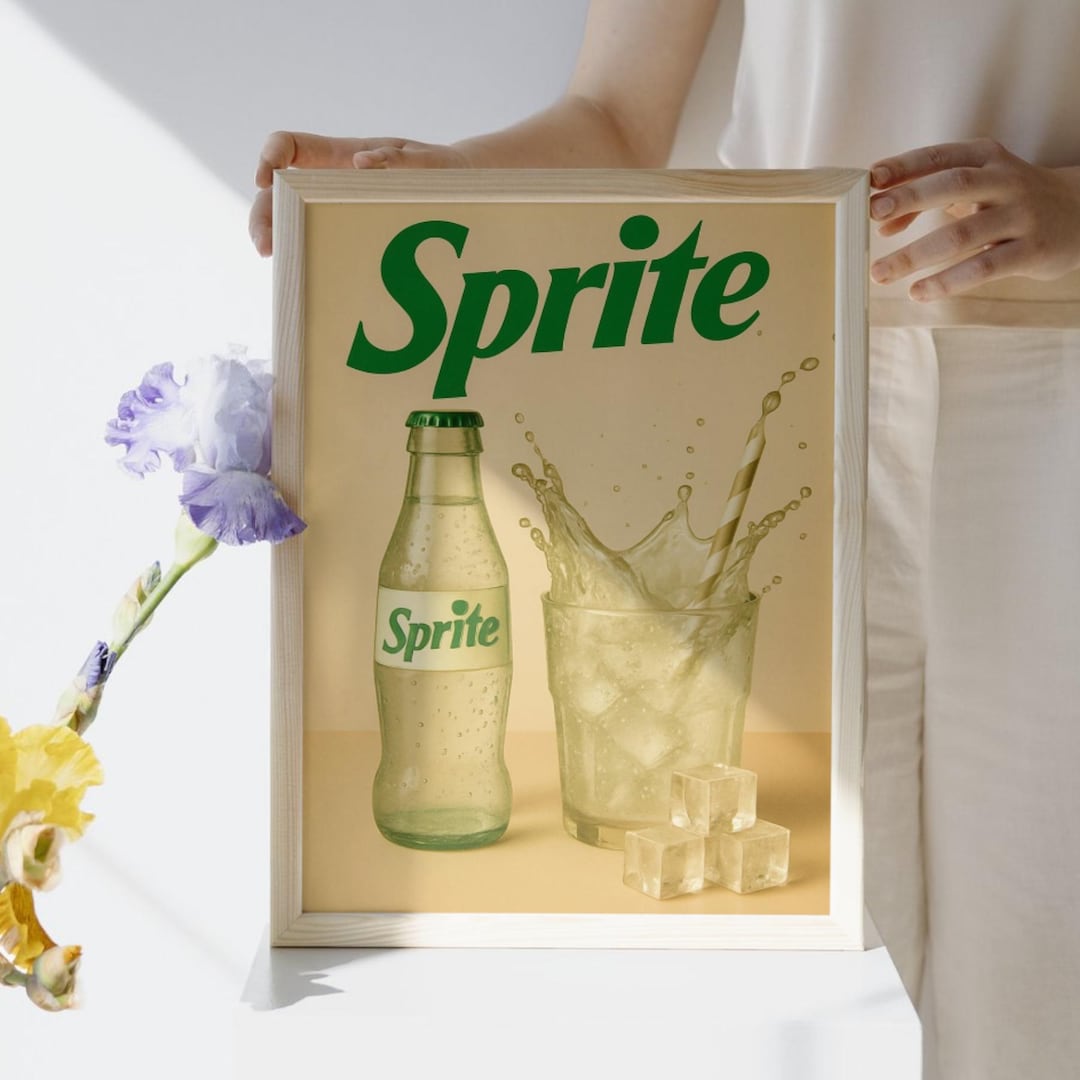 Vintage Sprite Soda Poster Trending | Retro Soda Advertisement Print ...