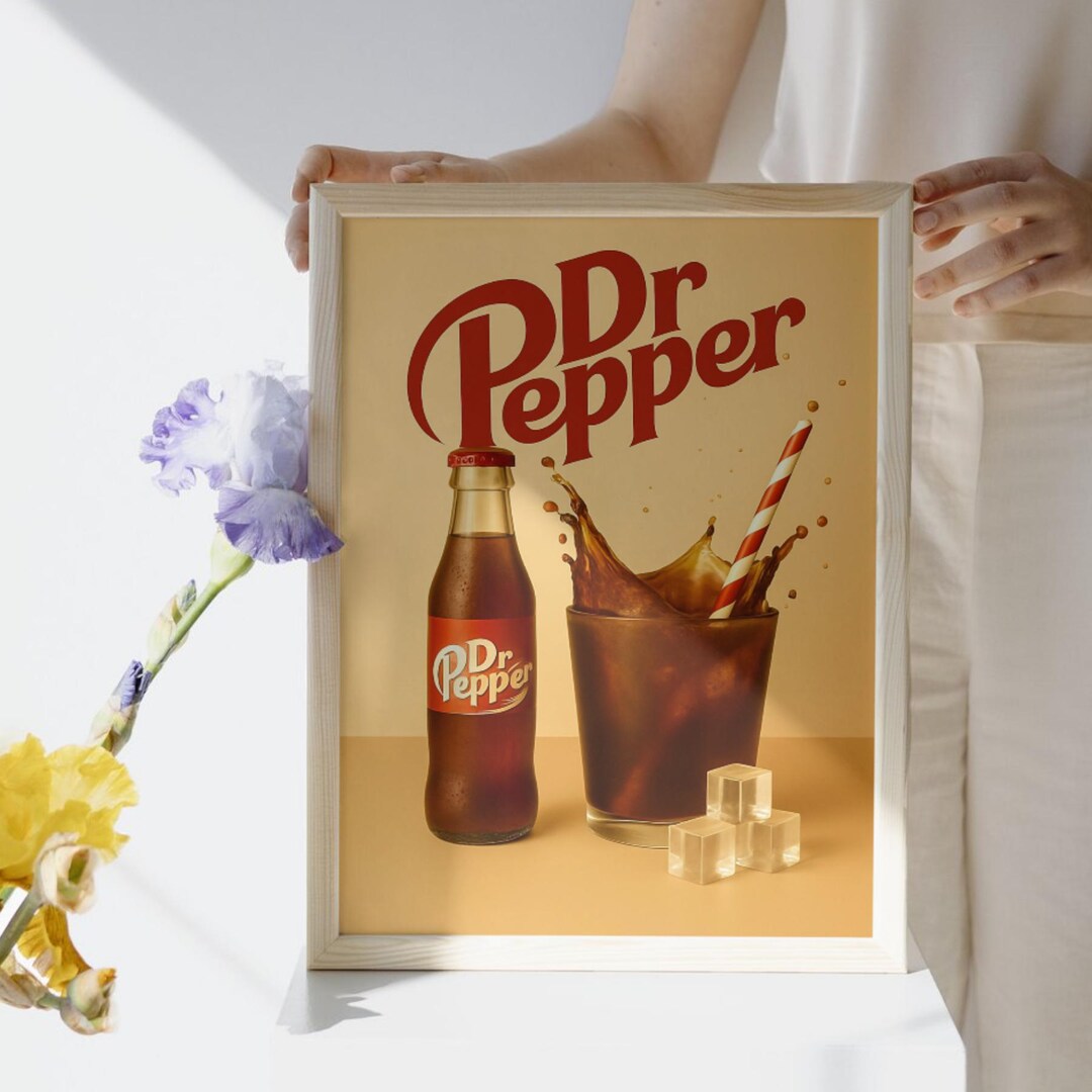 Retro Dr Pepper Advertisement Poster | 80s Soda Pop Art (digital ...