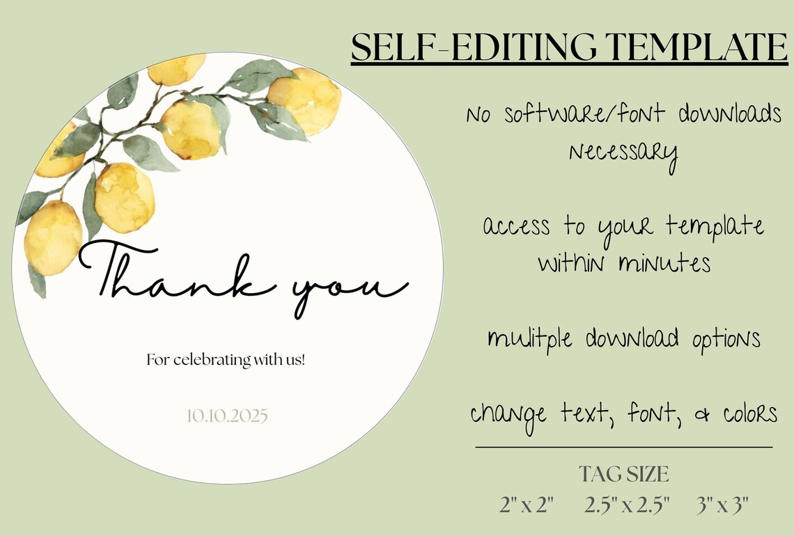 Editable Round Tags Instant Download, Custom Round Tags, Minimalists ...