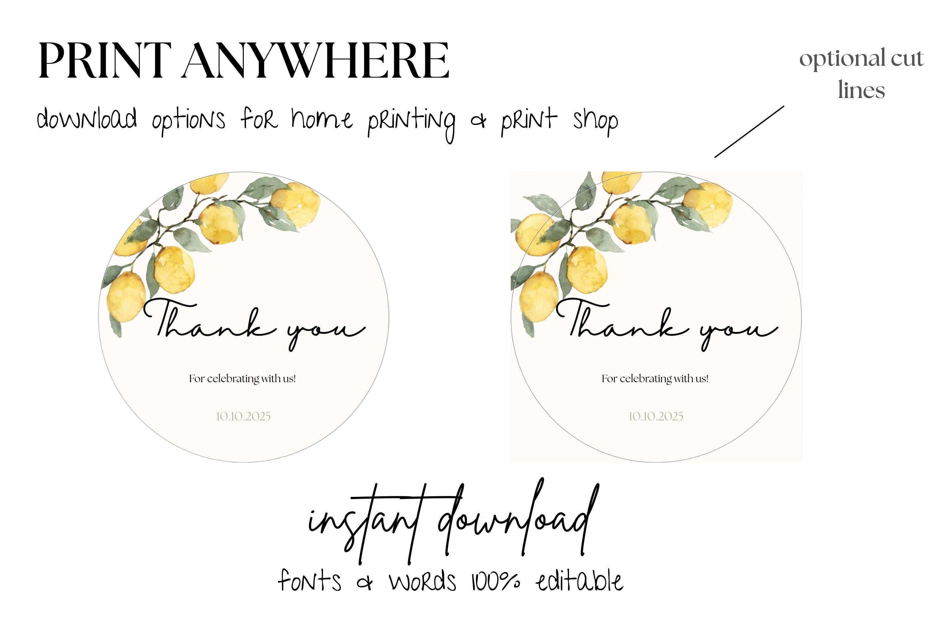 Editable Round Tags Instant Download, Custom Round Tags, Minimalists ...