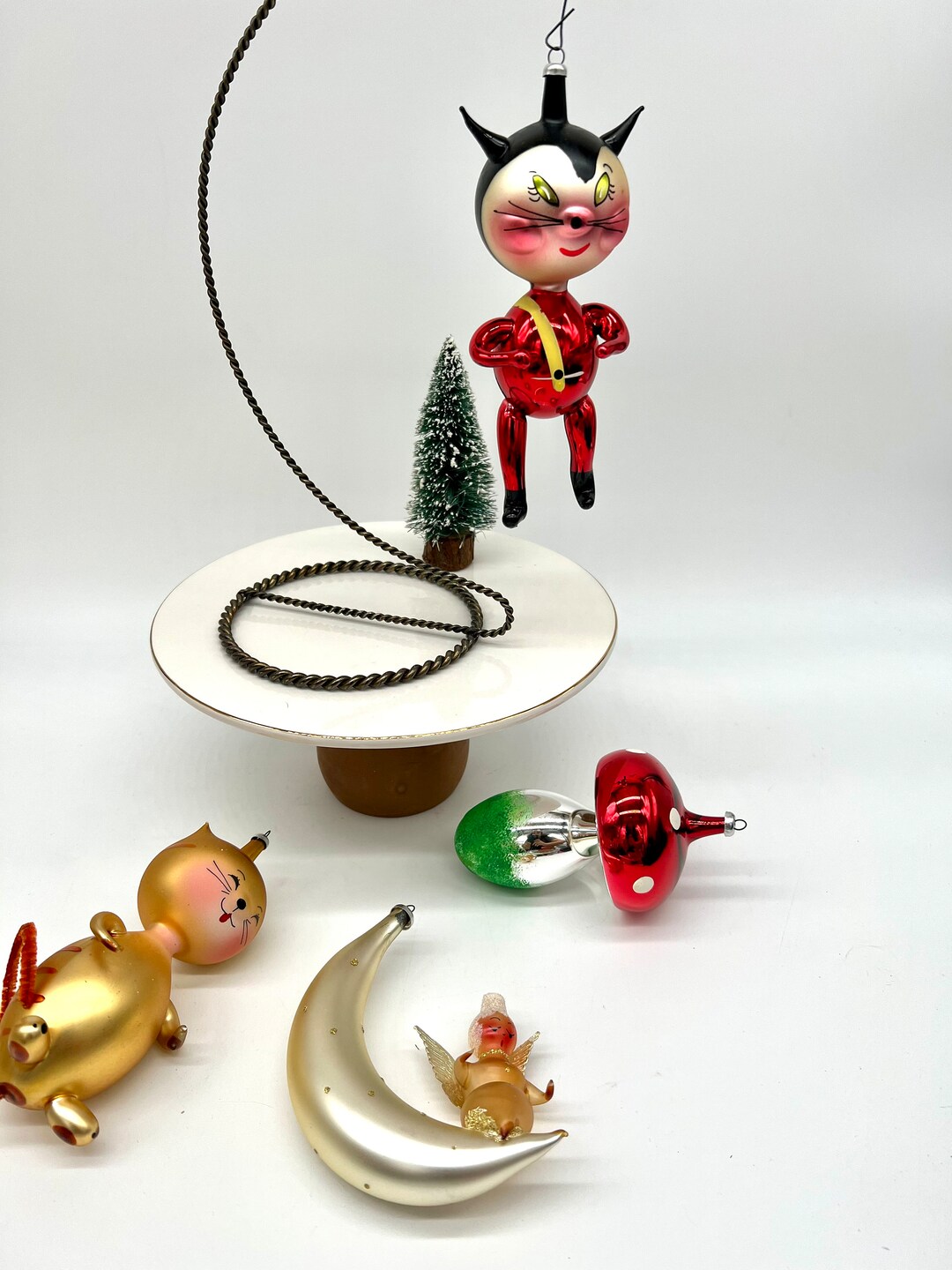 EUC Vintage De Carlini Christmas Blown Glass Ornament: Toy Soldier Cat ...