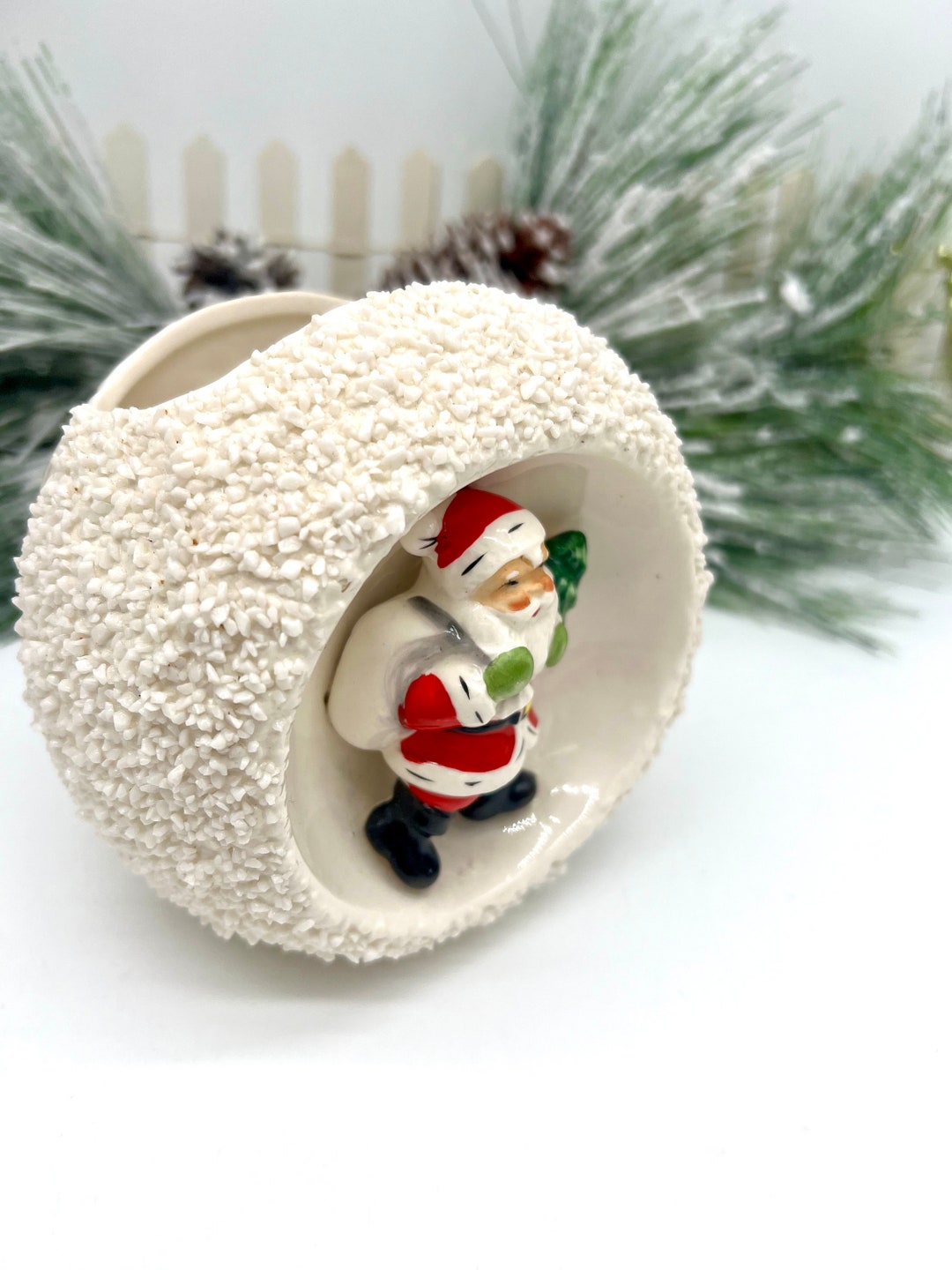 Relpo Snowball Planter With Santa Claus - Etsy