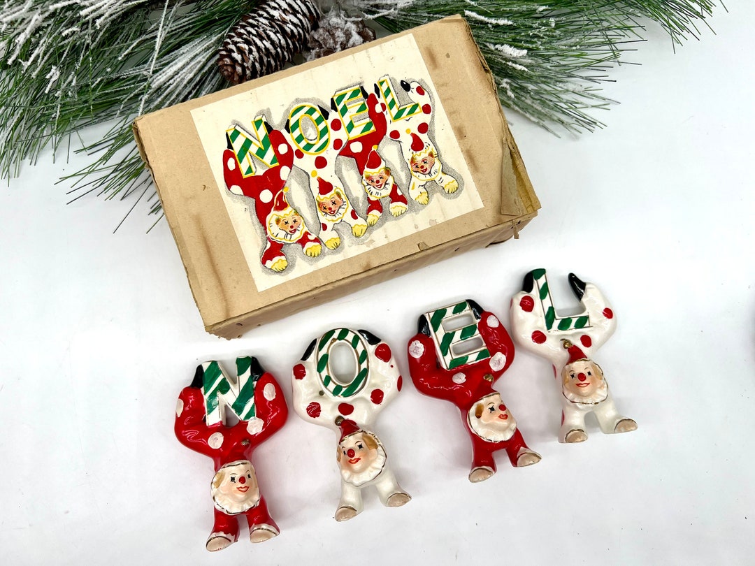 Extremely HTF Vintage Clowns NOEL Set With Original Box Made in Japan ...