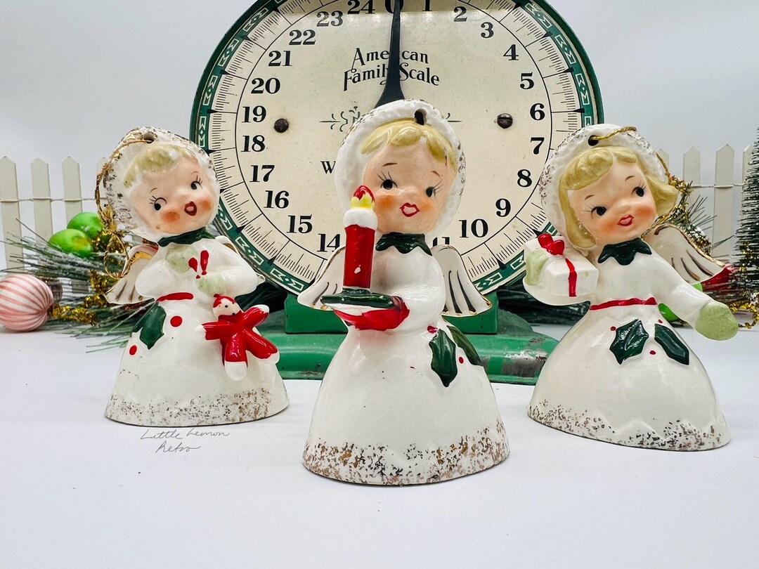 Napco Trio of Pretty Angel Sisters Bells Ornaments - Etsy