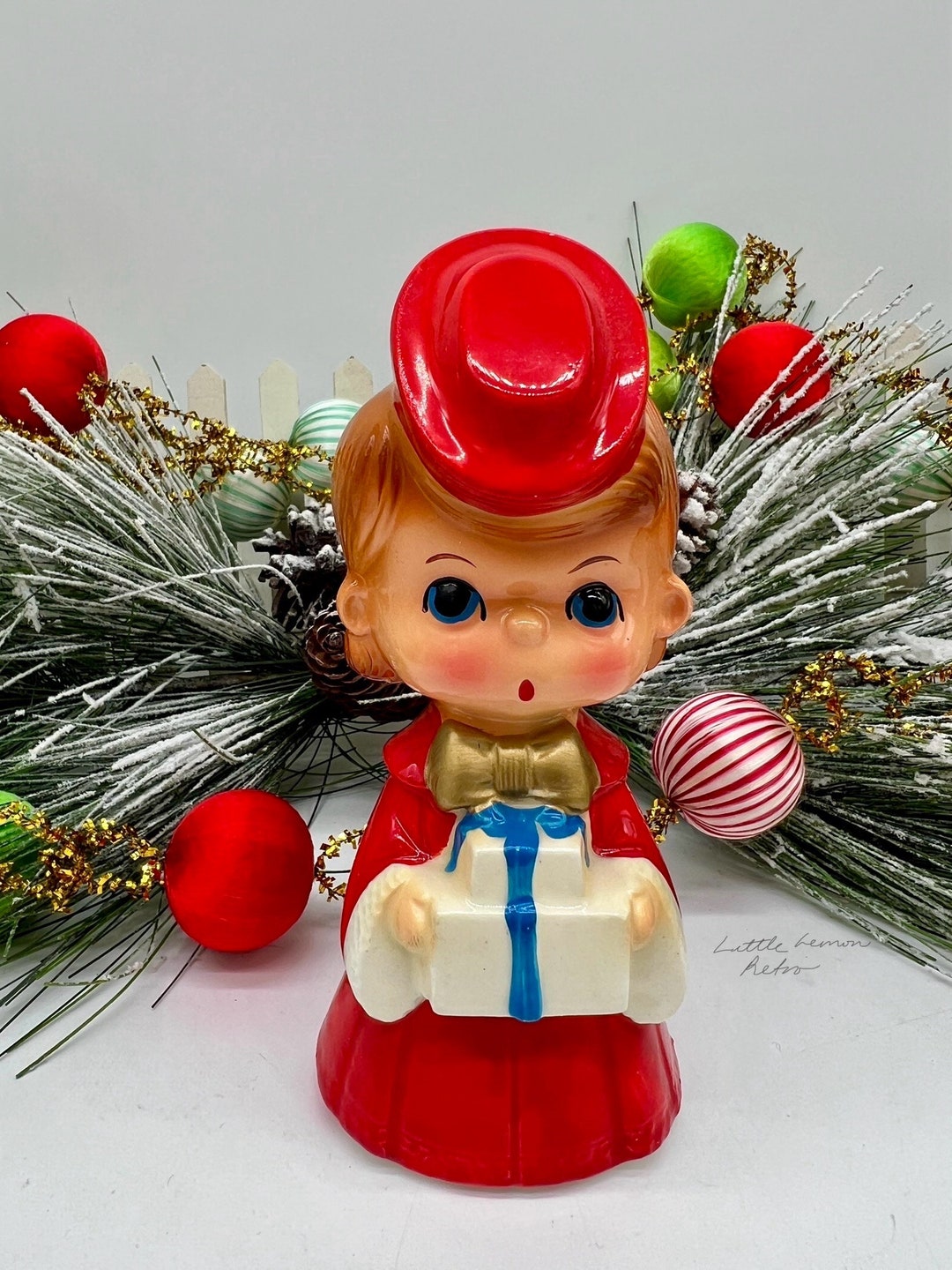 Blume Large Caroling Girl Figurine With Stack of Gifts - Etsy