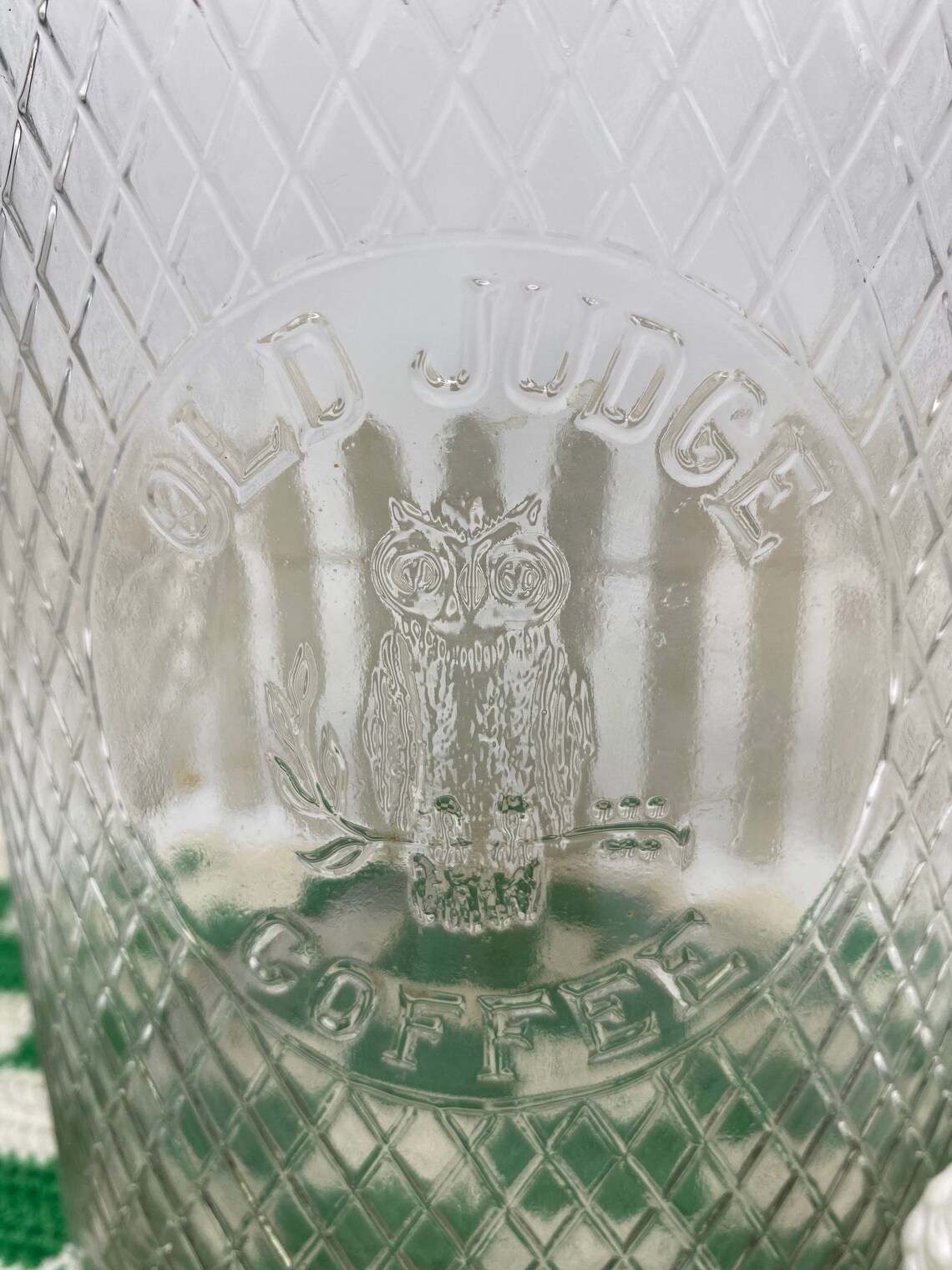 Vintage Huge Old Judge Coffee Glass Jar With Diamond Pattern - Etsy