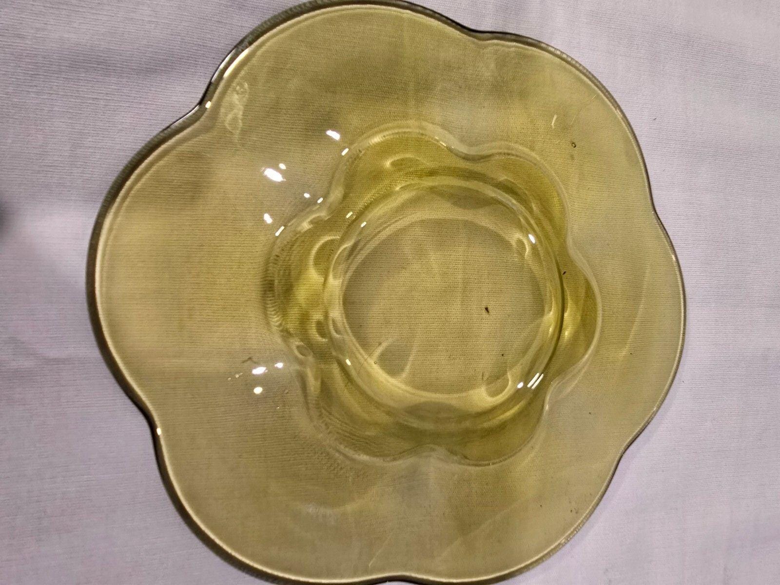 Set of 4 Duncan & Miller Canterbury Chartreuse Salad Plates Uranium ...