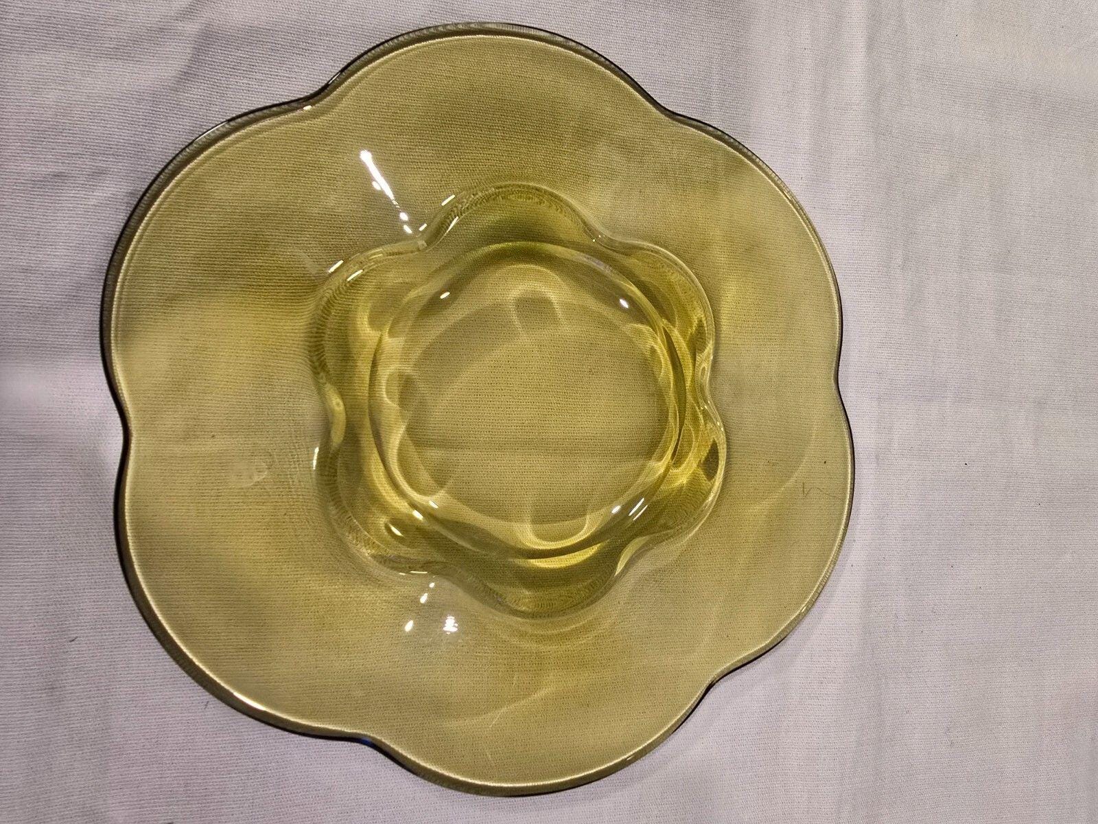 Set of 4 Duncan & Miller Canterbury Chartreuse Salad Plates Uranium ...